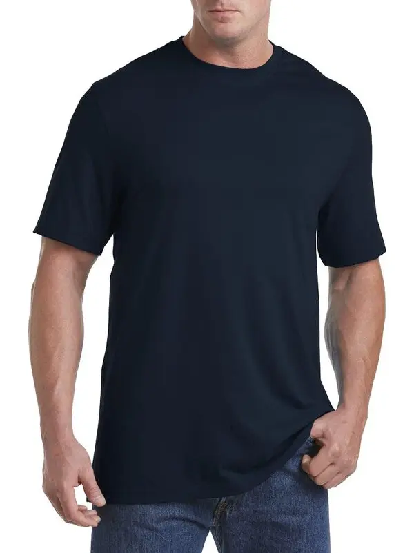 HARBOR BAY BY DXL Big & Tall Moisture-wicking Jersey T-shirt - Midnight