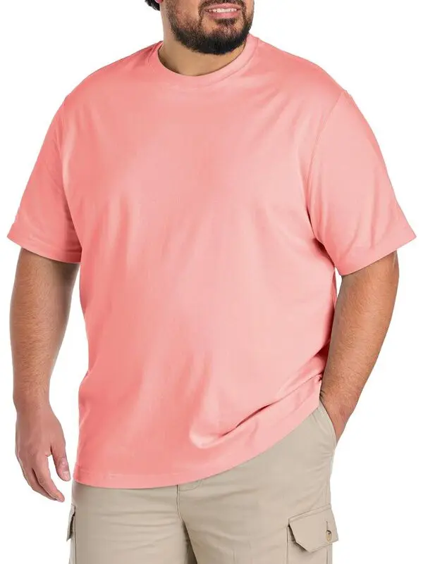 HARBOR BAY BY DXL Big & Tall Moisture-wicking Jersey T-shirt - Peaches N Cream