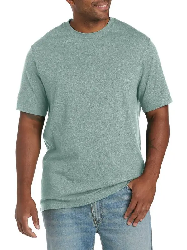 HARBOR BAY BY DXL Big & Tall Moisture-wicking Jersey T-shirt - Sage Heather