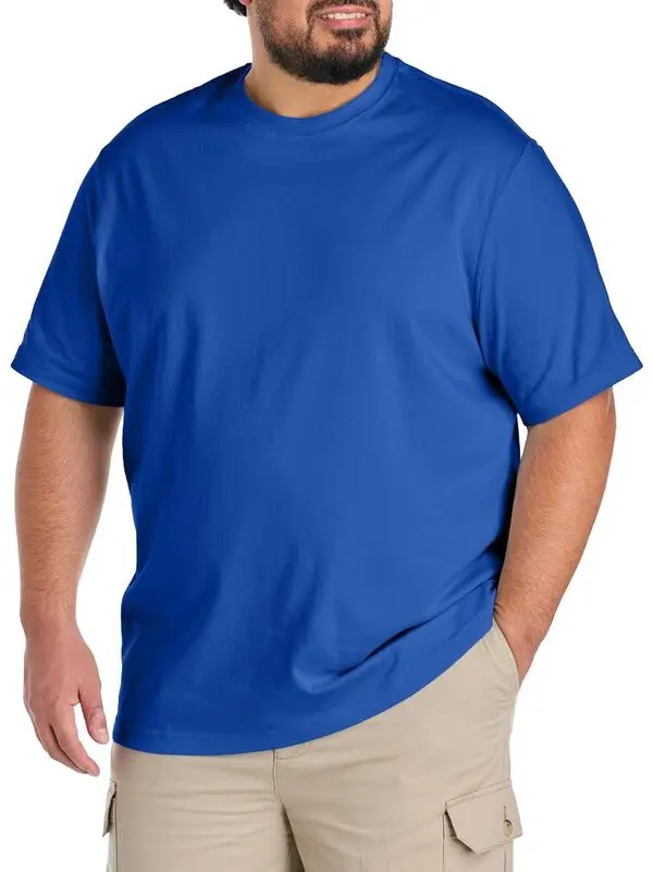 HARBOR BAY BY DXL Big & Tall Moisture-wicking Jersey T-shirt - Victoria Blue