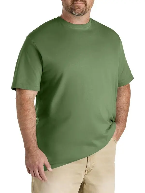 HARBOR BAY BY DXL Big & Tall Moisture-wicking Jersey T-shirt - Vineyard Green