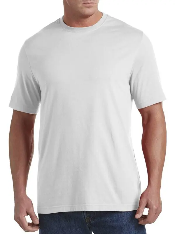 HARBOR BAY BY DXL Big & Tall Moisture-wicking Jersey T-shirt - White