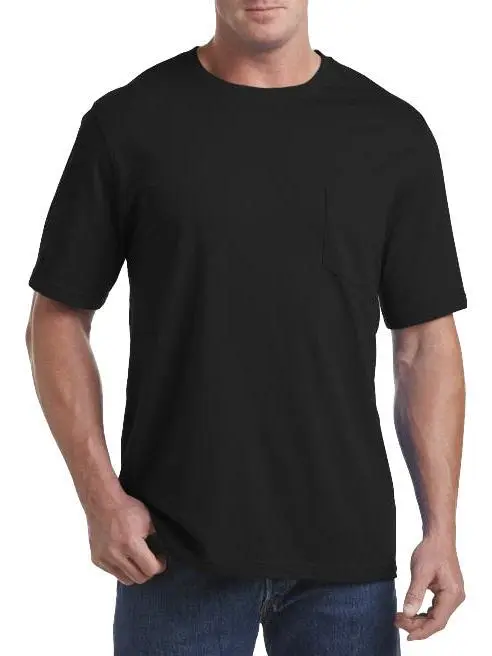 HARBOR BAY BY DXL Moisture-wicking Pocket T-shirt - Black