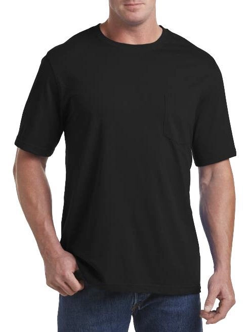 HARBOR BAY BY DXL Big & Tall Moisture-wicking Pocket T-shirt - Black