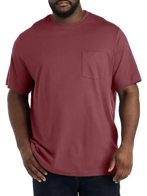 HARBOR BAY BY DXL Big & Tall Moisture-wicking Pocket T-shirt - Burnt Russett
