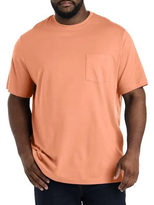 HARBOR BAY BY DXL Big & Tall Moisture-wicking Pocket T-shirt - Copper Tan
