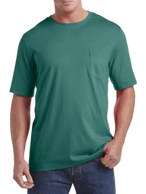 HARBOR BAY BY DXL Big & Tall Moisture-wicking Pocket T-shirt - Ivy