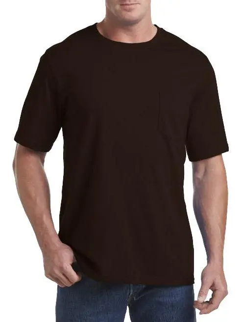 HARBOR BAY BY DXL Big & Tall Moisture-wicking Pocket T-shirt - Java Brown