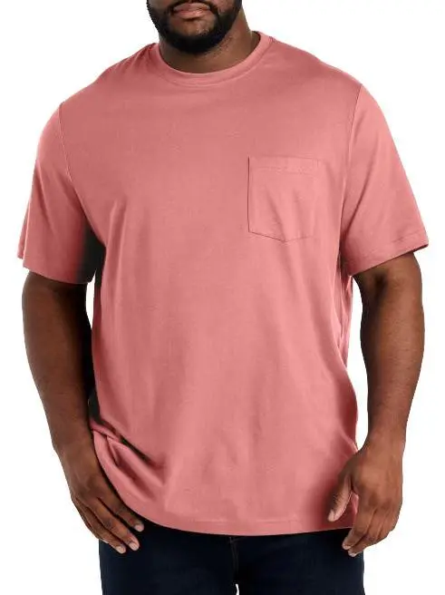 HARBOR BAY BY DXL Big & Tall Moisture-wicking Pocket T-shirt - Lantana