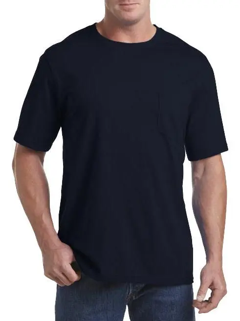HARBOR BAY BY DXL Moisture-wicking Pocket T-shirt - Navy