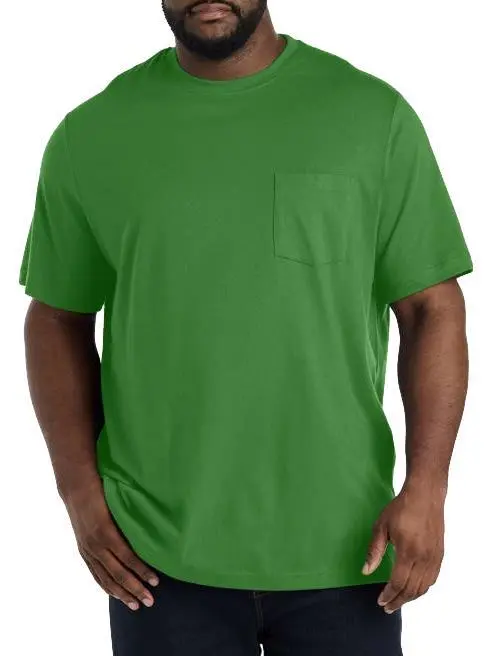 HARBOR BAY BY DXL Big & Tall Moisture-wicking Pocket T-shirt - Online Lime