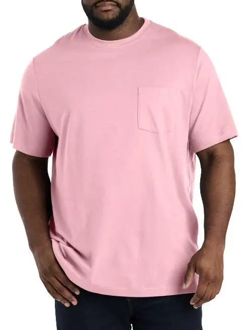 HARBOR BAY BY DXL Big & Tall Moisture-wicking Pocket T-shirt - Rose Elegance