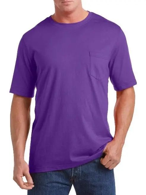 HARBOR BAY BY DXL Moisture-wicking Pocket T-shirt - Royal Purple