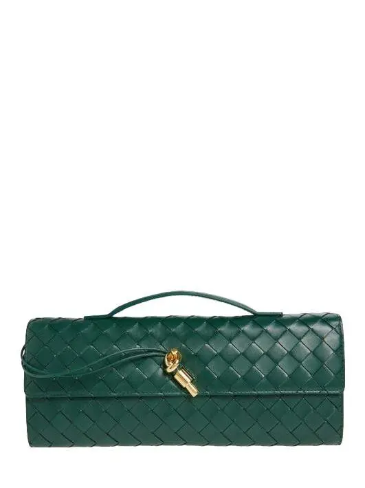 Bottega Veneta Long Andiamo Intrecciato Clutch - 3050 Emerald Green-m Bras