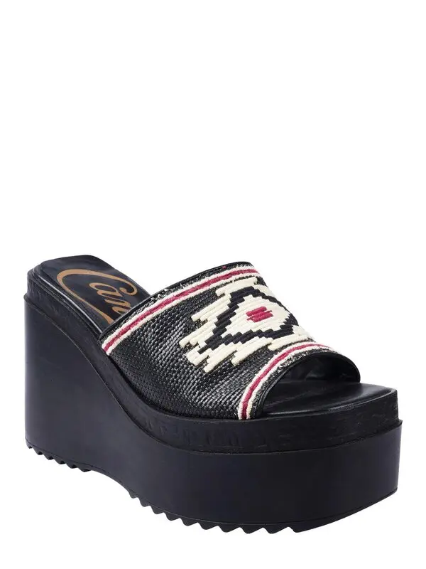 CANDIE'S Berina Platform Wedge Sandal - Black