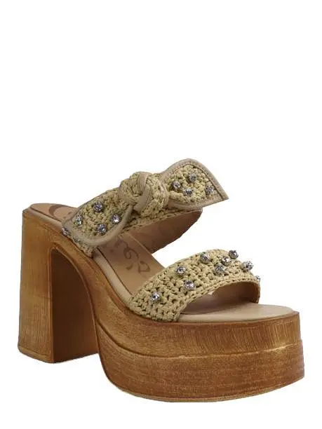 CANDIE'S Dimitra Platform Sandal - Natural Raffia