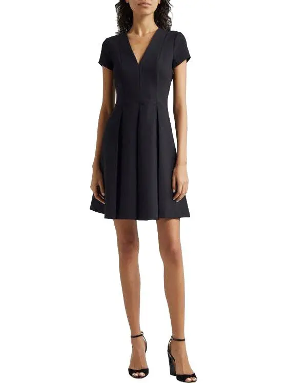 Emporio Armani Emma Pleated Dress - Solid Black