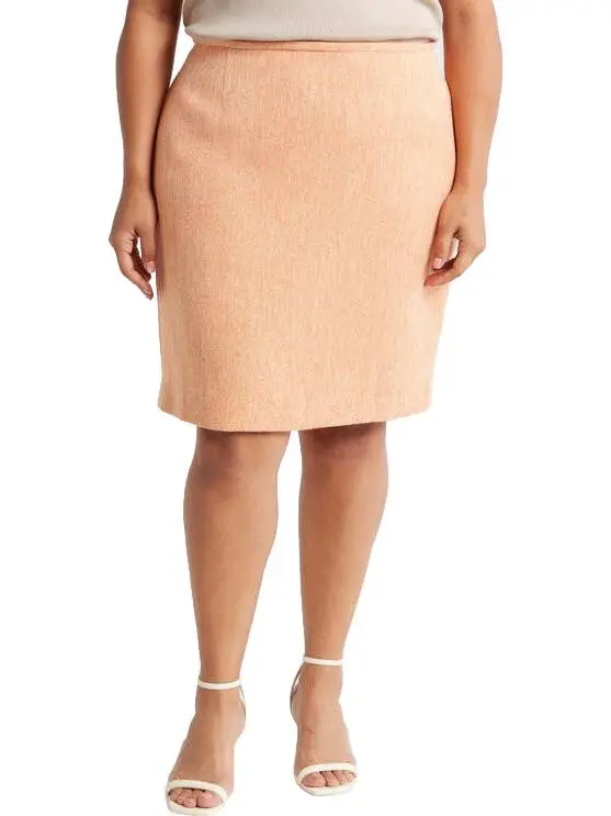 TAHARI ASL Tweed Pencil Skirt - Salmon