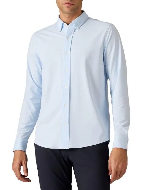 RHONE Commuter Classic Fit Stretch Button-up Shirt - Blue Stripe