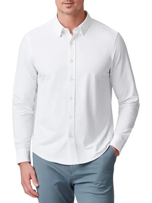 RHONE Commuter Classic Fit Stretch Button-up Shirt - Business White