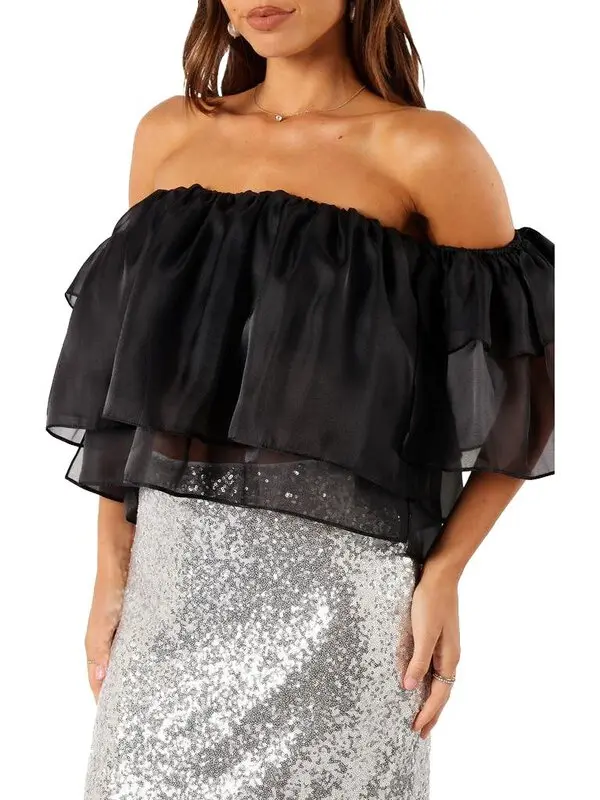PETAL & PUP Deedi Off-the-shoulder Top - Black