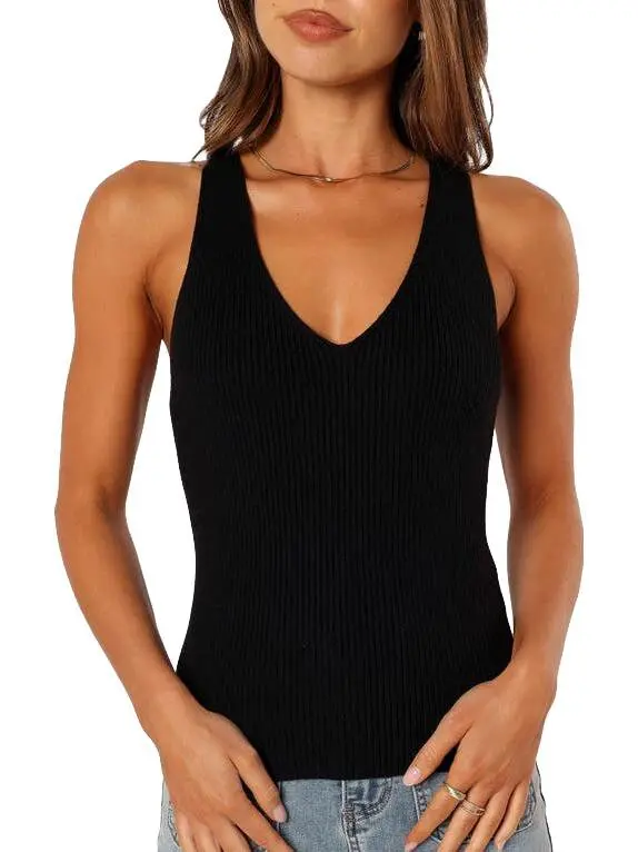 PETAL & PUP Emily Sweater Tank - Black