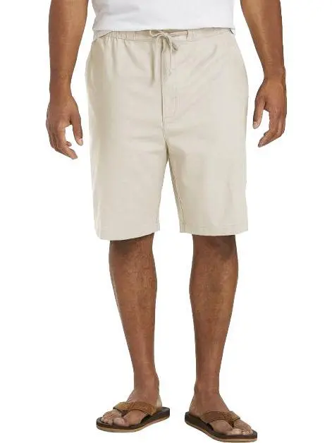 OAK HILL BY DXL Linen-blend Drawstring Shorts - Natural