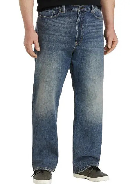 TRUE NATION BY DXL Big & Tall Loose Fit Jeans - Down And Dirty Eco