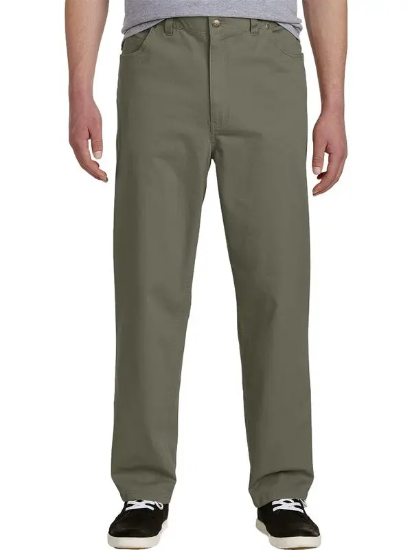 HARBOR BAY BY DXL Classic Fit Continuous Comfort Pants - Fall Olive