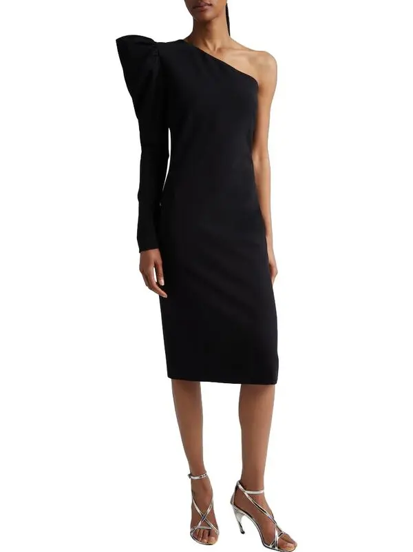 Max Mara Falda One-shoulder Knit Dress - Black