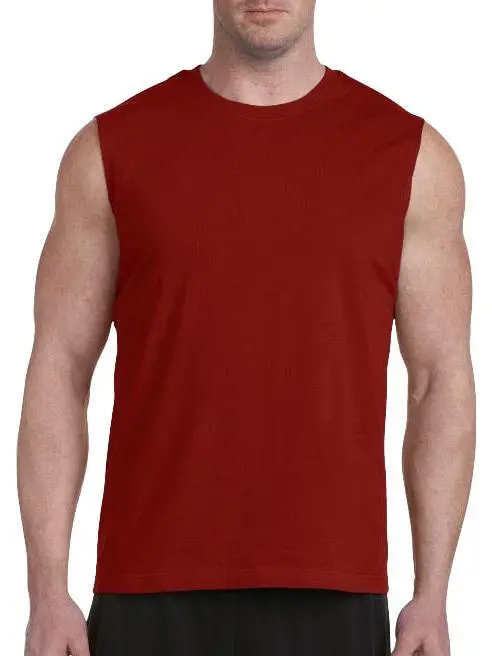 HARBOR BAY BY DXL Big & Tall Moisture-wicking Muscle T-shirt - Red