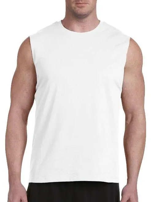 HARBOR BAY BY DXL Moisture-wicking Muscle T-shirt - White