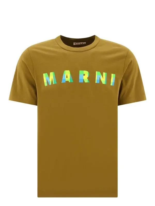 Marni Logo-print Cotton T-shirt - Brown