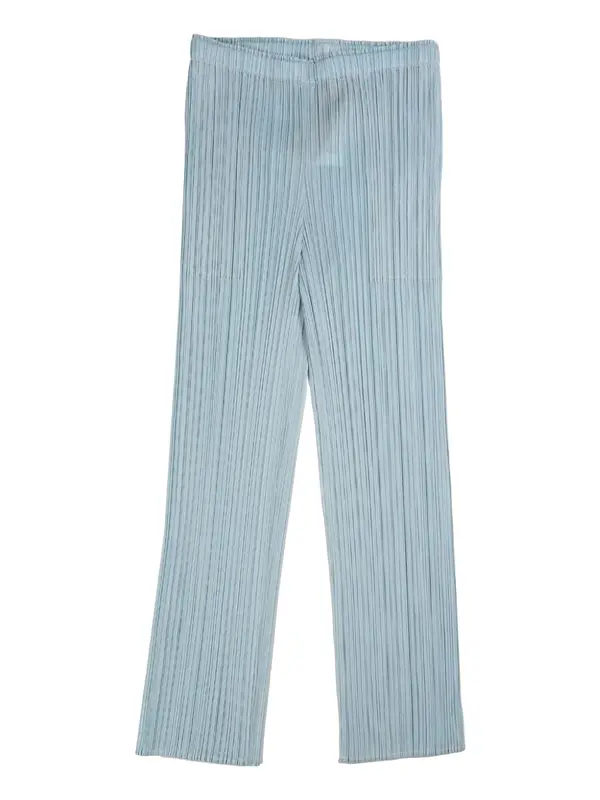 Issey Miyake Plissé-effect Slim-cut Trousers - Blue