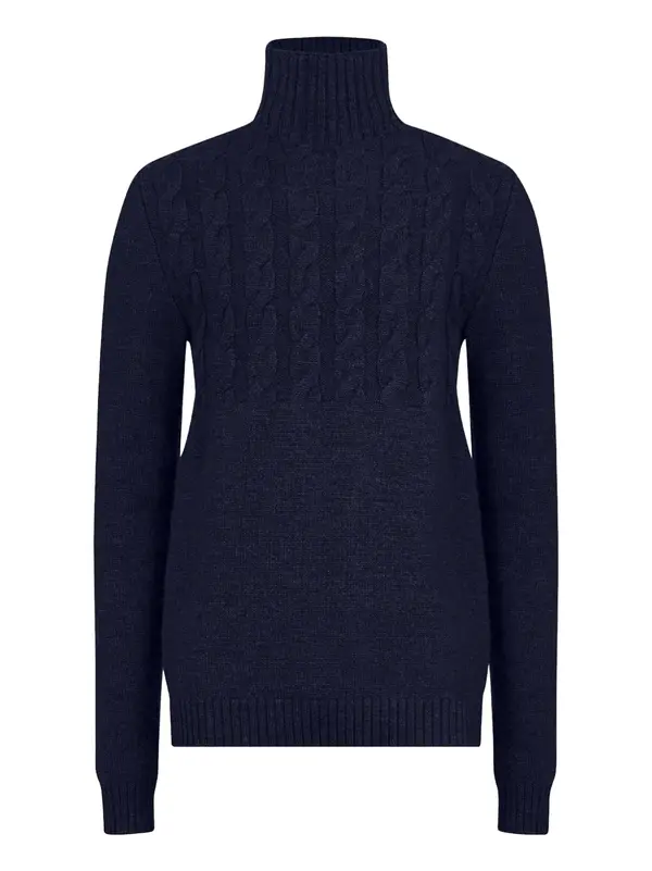 MAISON MARGIELA High-neck Virgin Wool Sweater - Blue