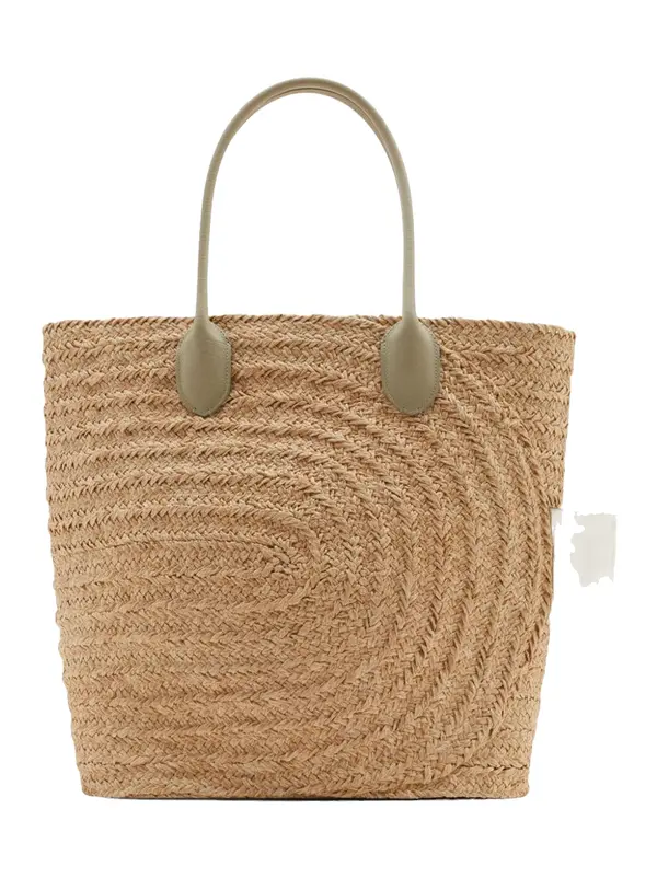 Burberry Woven Raffia Tote Bag - Neutrals