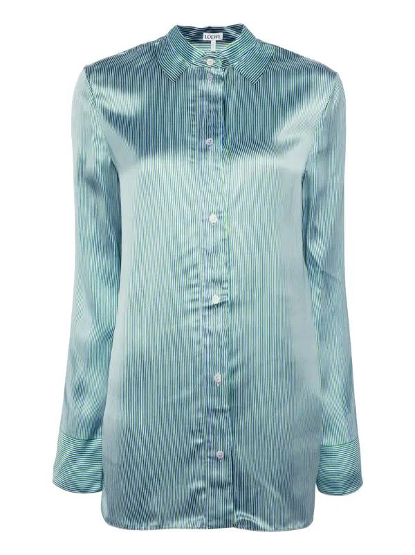 Loewe Striped Satin Shirt - Green