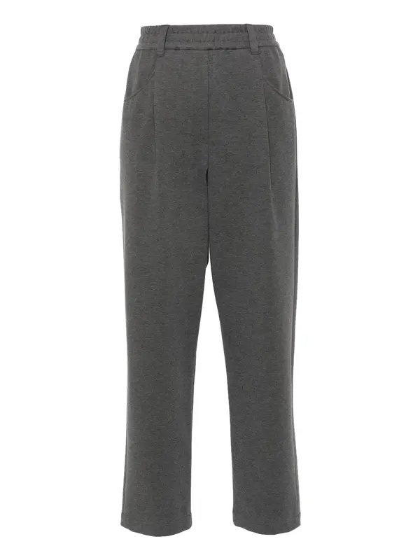 Brunello Cucinelli Cropped Tapered Track Pants - Grey