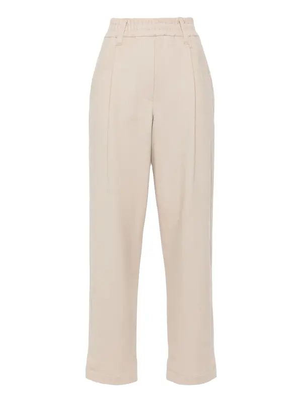 Brunello Cucinelli Cropped Tapered Track Pants - Neutrals