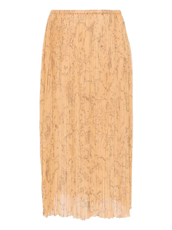 Fabiana Filippi Fabula-print Plissé Midi Skirt - Yellow