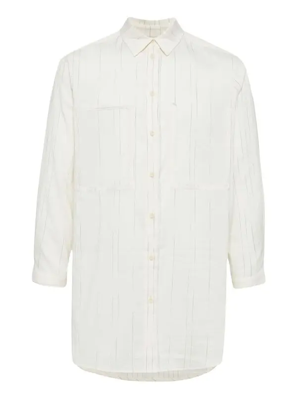 TOOGOOD Stripe-print Cotton-linen Shirt - Neutrals
