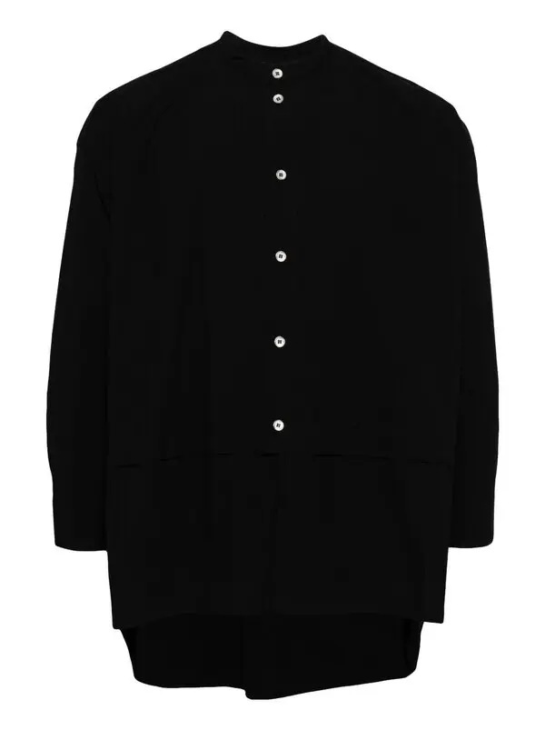TOOGOOD High-low Cotton Shirt - Black