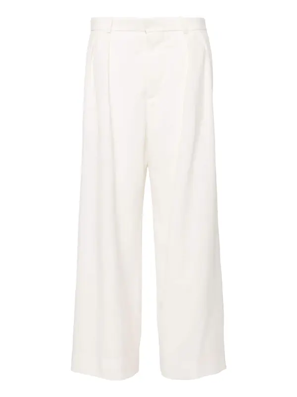 Wardrobe.NYC Low-waisted Wide Leg Trousers - Neutrals