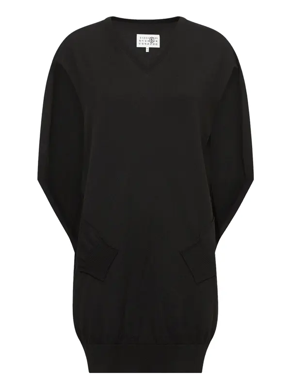 MAISON MARGIELA V-neck Minidress - Black