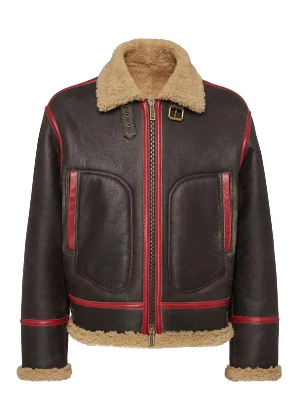 Dsquared2 Fur-lining Leather Jacket - Brown