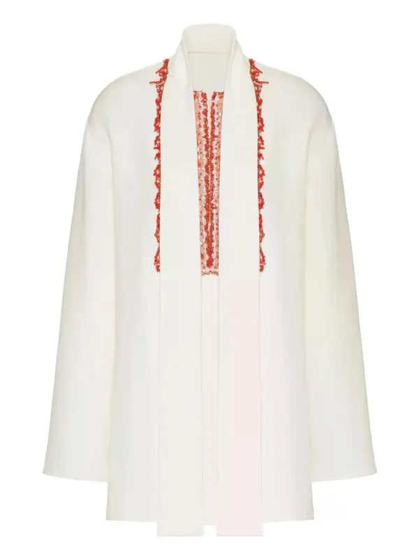 Valentino Garavani Cady Couture Embroidered Blouse - White