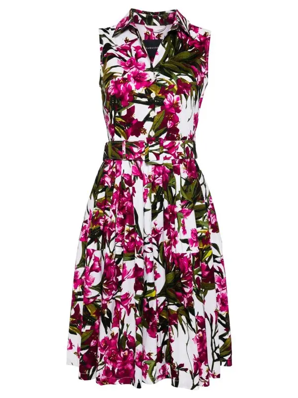 Samantha Sung Claire Floral-print Midi Dress - White