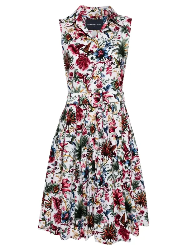 Samantha Sung Floral-print Dress - White