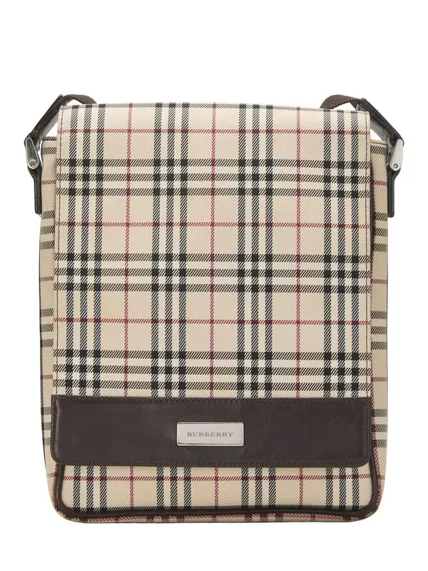 Burberry House Check Flap Messenger - Brown