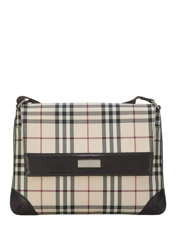 Burberry House Check Flap Messenger Bag - Brown